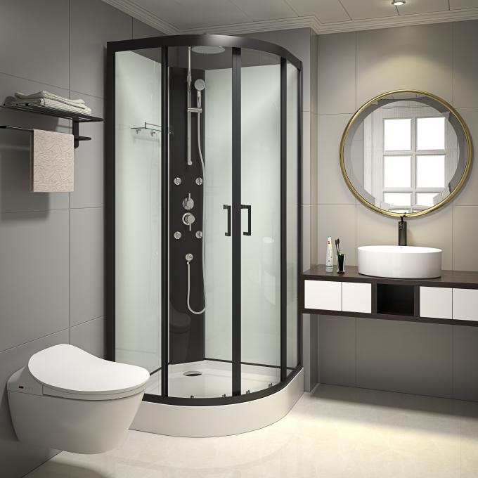 15.5cm Tray Quadrant Shower Cubicles Transparent Tempered Glass KPN2009007