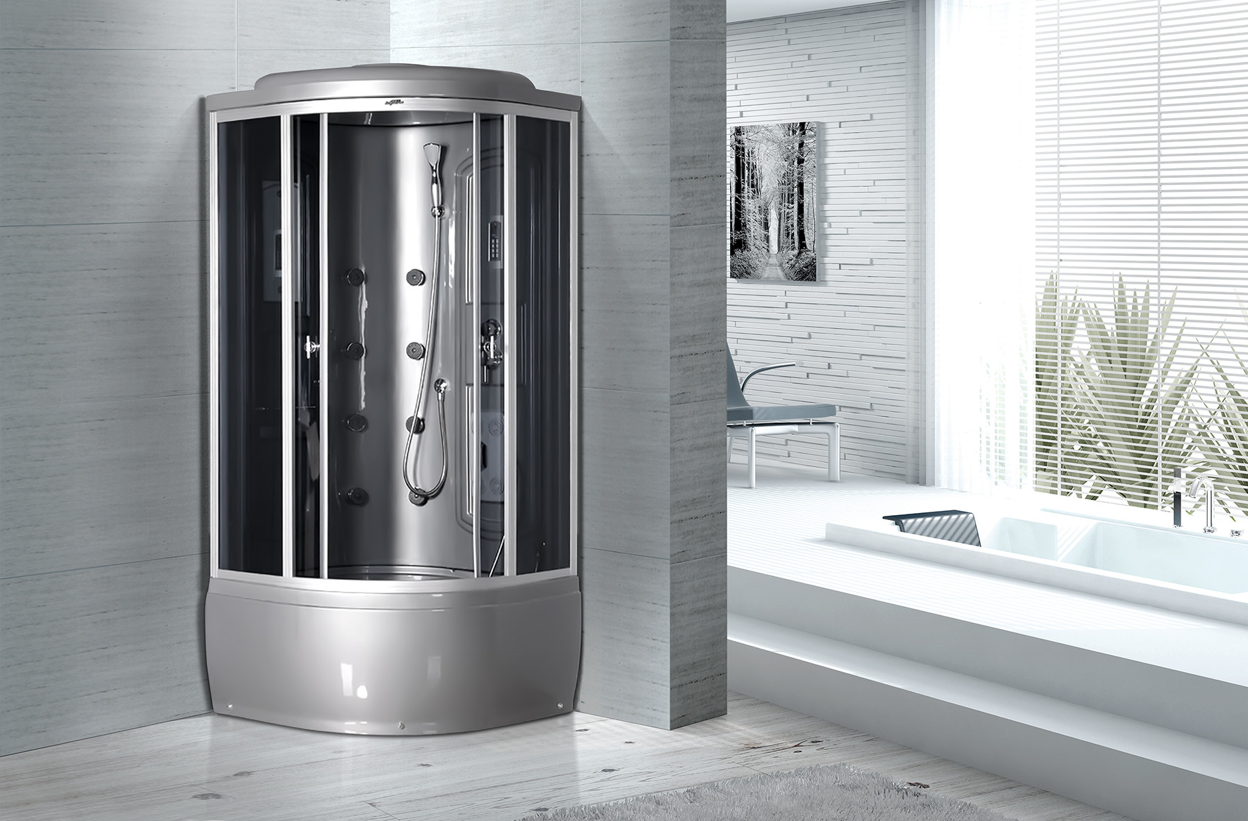 Glass Door Fully Enclosed Shower Cubicles And Trays Modern Shower Room