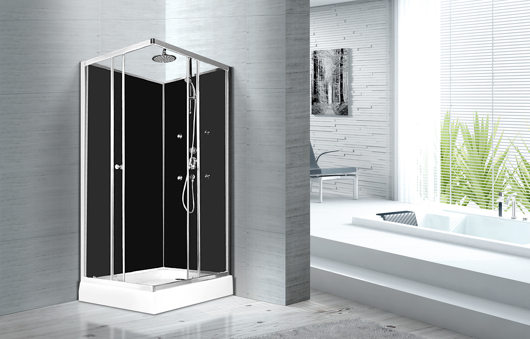 Convenient Comfort Rectangular Shower Cabins Free Standing 1000 X 800 X ...